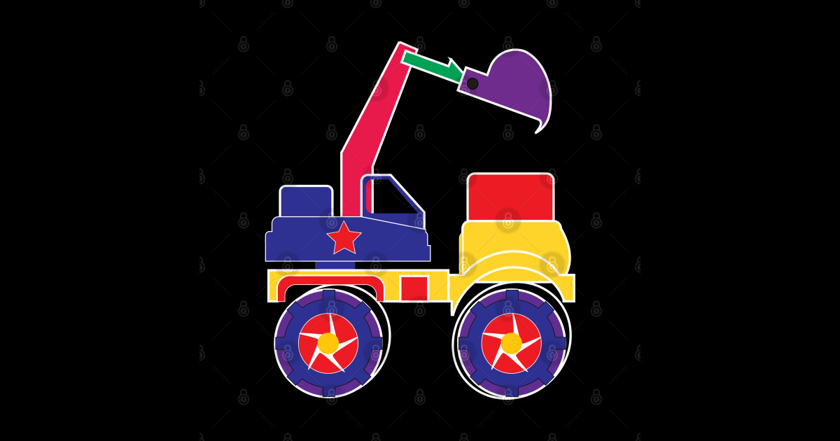 Little Backhoe - Backhoe - Sticker | TeePublic