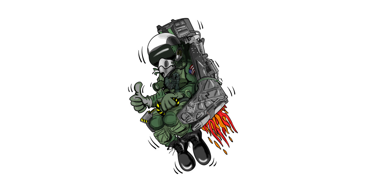Military Fighter Jet Pilot Ejection Seat Cartoon Illustration ...