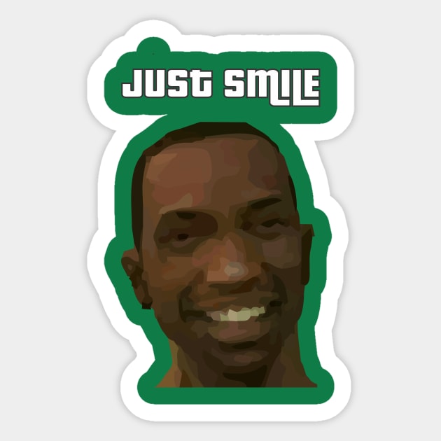 CJ Just Smile - Carl Johnson - Sticker | TeePublic