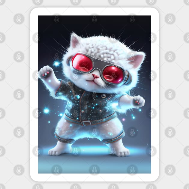 Cute Cosmic Cat - Anime Art design - Cute Cat - Sticker | TeePublic