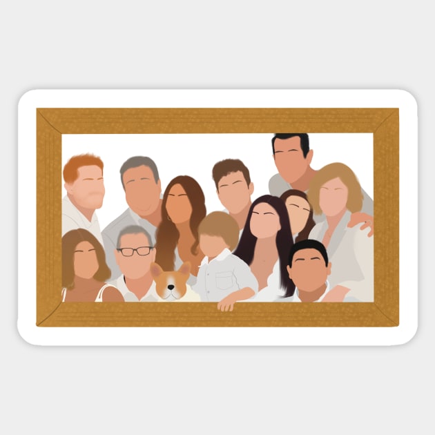 Modern Family Holding Frame Fan Art - Modern Family - Sticker | TeePublic
