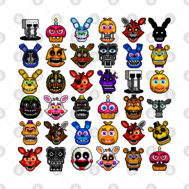 FNAF pixel art collage - Five Nights At Freddys - Mug | TeePublic