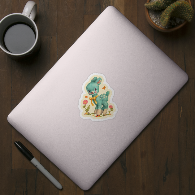 Old Timey Vintage Style Fawn - Deer - Sticker | TeePublic