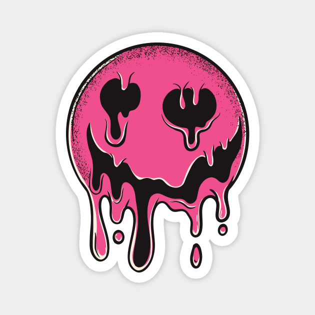 Droopy Smiley Face // Trippy Smile - Smiley Face - Magnet | TeePublic