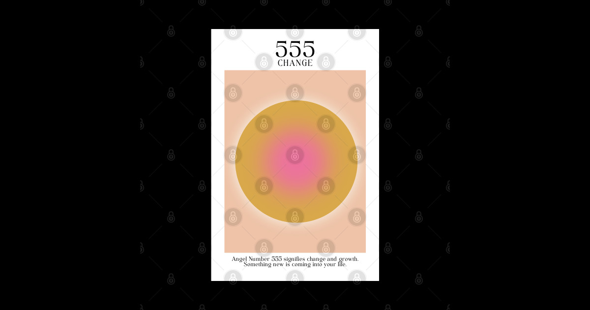 Angel Number 555 Aura - Pink - Sticker | TeePublic