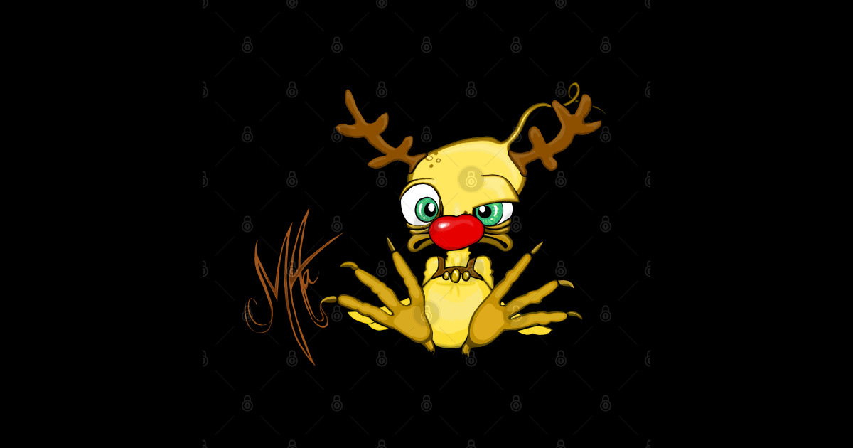 Grumpy Chicken Rudolph - Grumpy Chicken Rudolph - Sticker | TeePublic