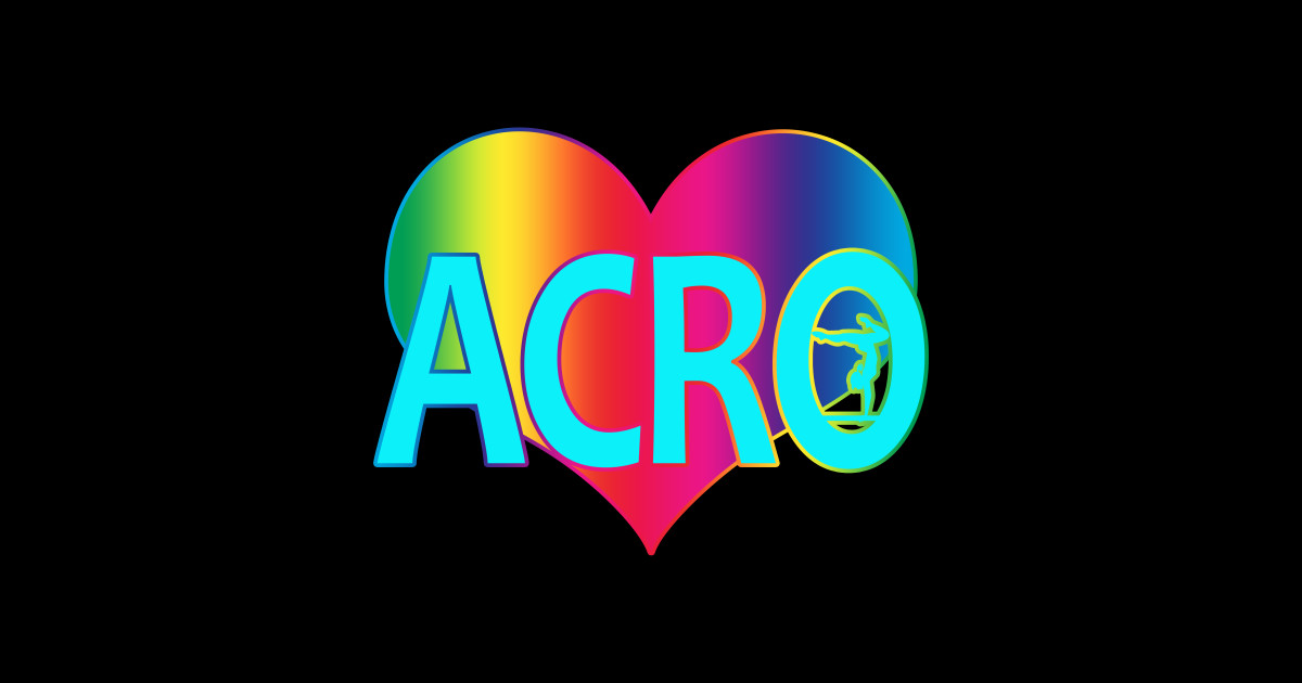 Acro Rainbow Heart for Acro Lovers Colorful - Acro - Sticker | TeePublic