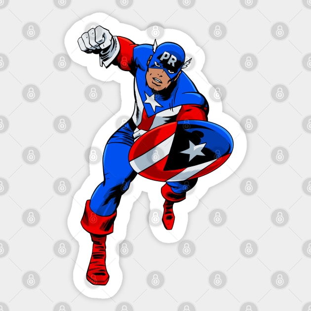 Captain Puerto Rico - Puerto Rico - Sticker | TeePublic