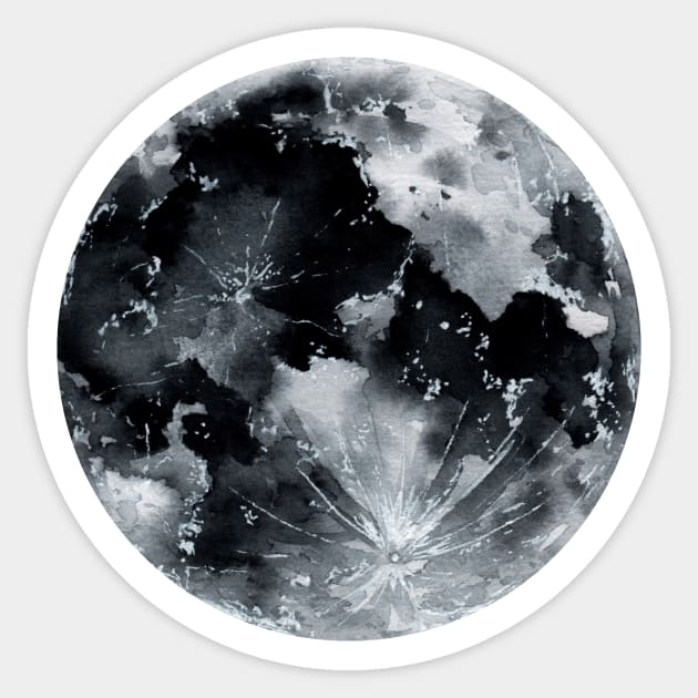 Full moon illustration - Full Moon - Sticker | TeePublic