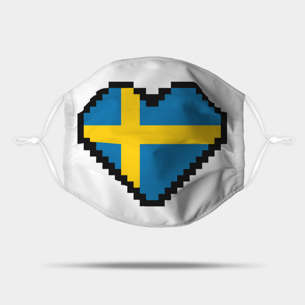 Swedish Flag Pixel Art Sweden Flag Pixel Art Sweden Mask Teepublic