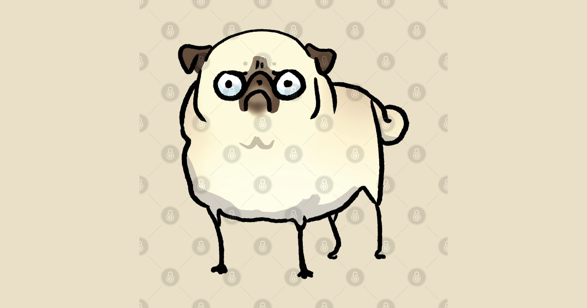 Angry Pug (fawn) - Pug - Posters and Art Prints | TeePublic