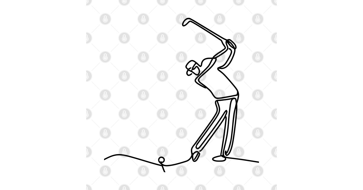 Golf Line Drawing - Golf - T-Shirt | TeePublic