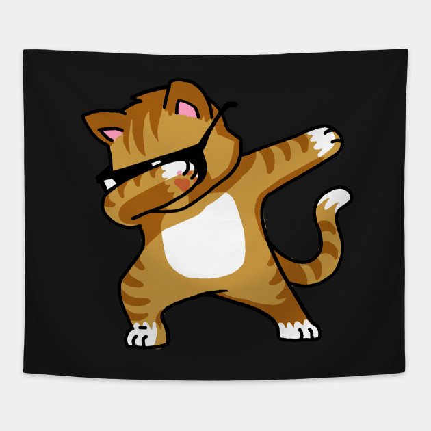 Dabbing Cat Funny Shirt Dab Hip Hop Dabbing Kitten - Dabbing - Tapestry ...