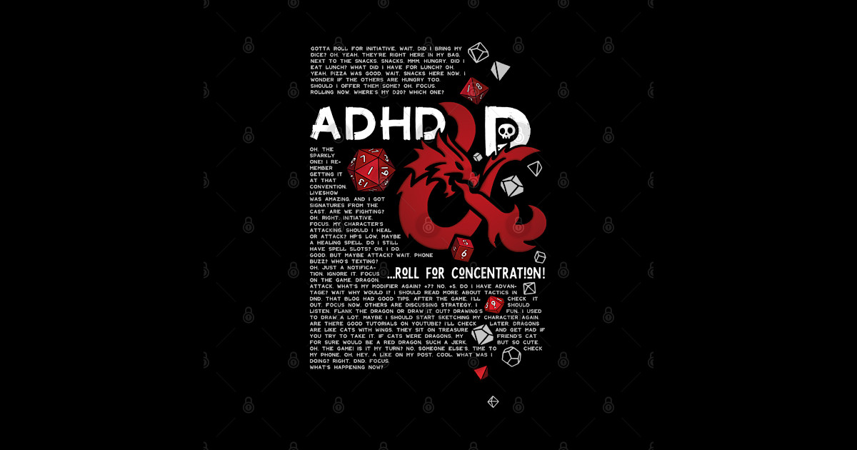 ADHD&D | Roll for concentration | DnD (for black) - Dnd Memes - Posters ...