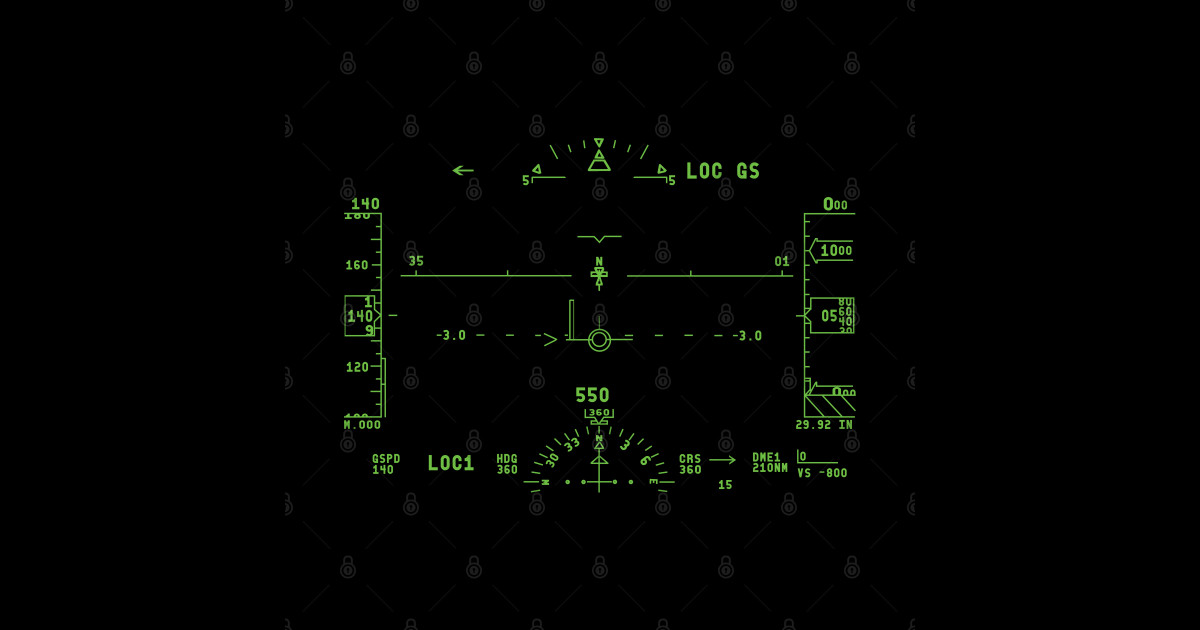Airliner HUD Heads Up Display Airplane Design - Pilot - Sticker | TeePublic
