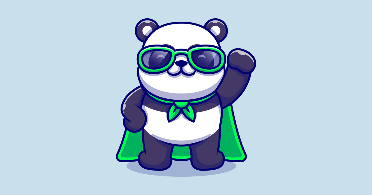 Cute Super Panda Wearing Sunglasses Cartoon - Cute Super Panda Wearing ...