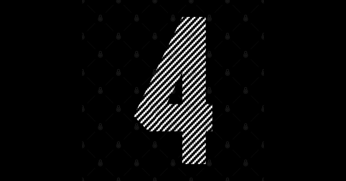 Iconic Number 4 - Number 4 - Sticker | TeePublic