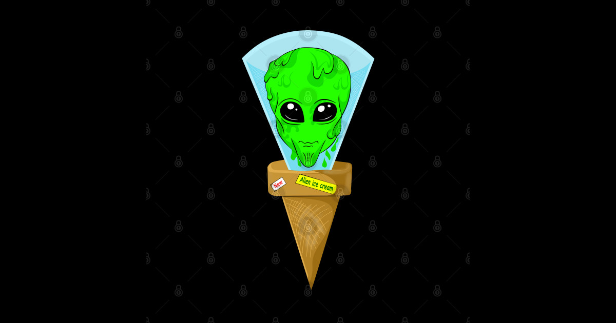 Alien Ice Cream Cone - Alien Ice Cream - Magnet | TeePublic