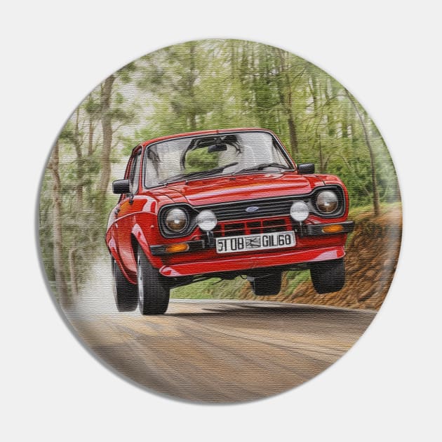 Ford Escort MK1 Red art - Ford Mk1 - Pin | TeePublic