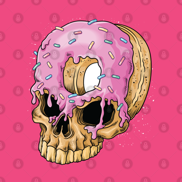 Pastel Goth Skull Donut Aesthetic Anime Doughnut Sprinkles - Donut ...