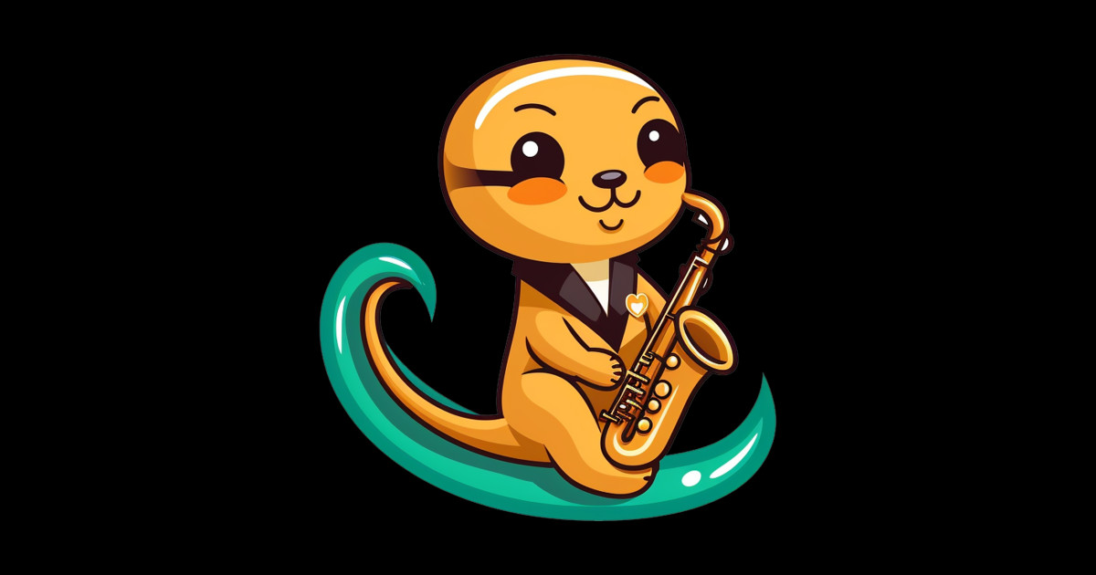 Chibi Sea Lions Playing Saxophone - Music Instrument - Sticker | TeePublic