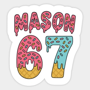 Mason 67 Ice Cream Cute Meme Six Seven Stickers for Sale | TeePublic