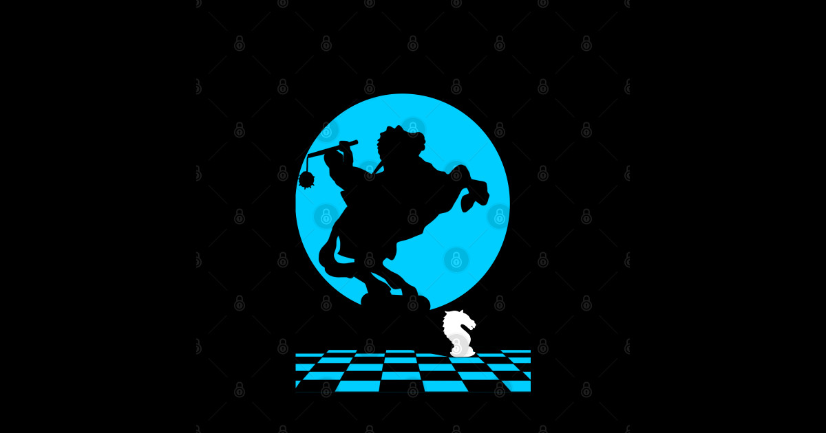 Blue Chess Knight - Chess - Sticker | TeePublic