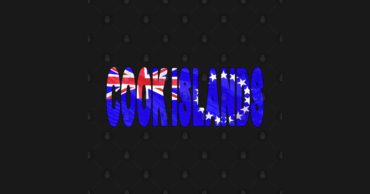 COOK ISLANDS - Flag Flying in Wind cut to Letters Souvenir Sticker ...