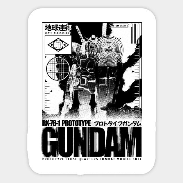 GUNDAM RX-78-1 - Gundam - Sticker | TeePublic