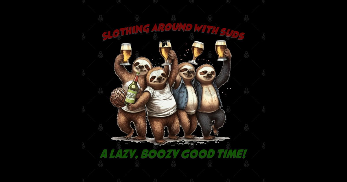 Slothing around with suds: A lazy, bozzy good time! - Sloth - Sticker ...