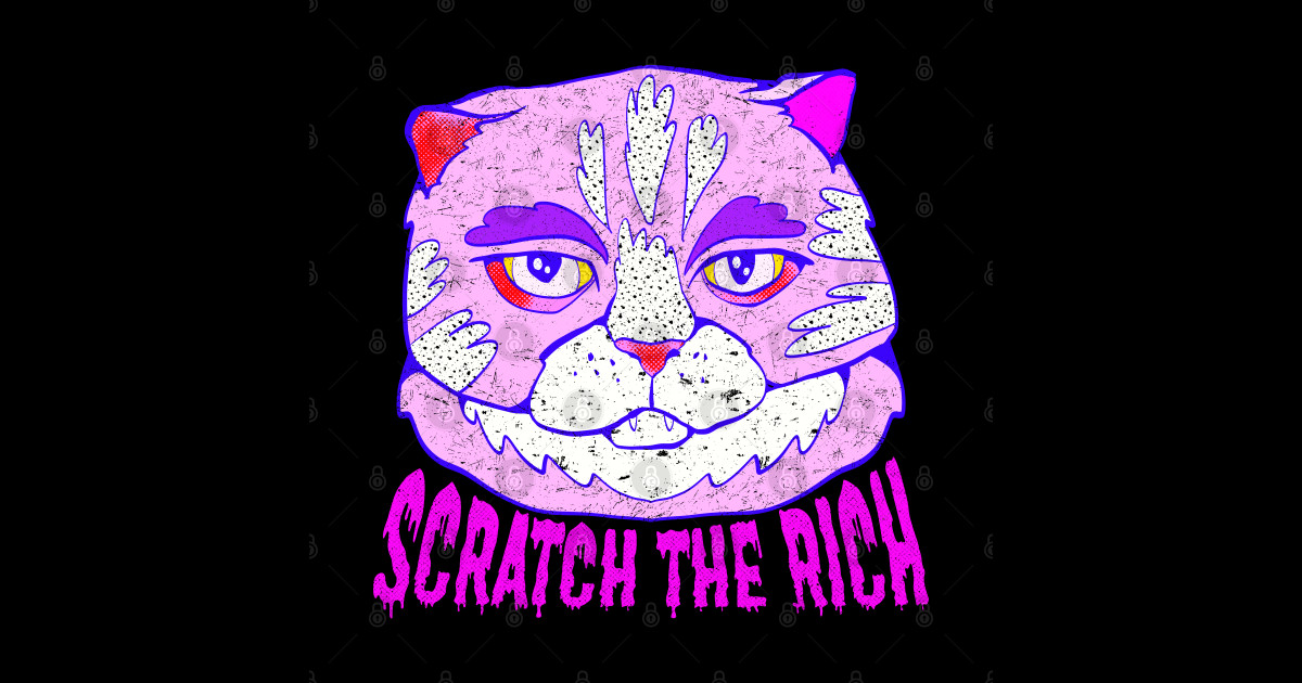 Eat the rich cat v 4 - Cats Against Fascists - Sticker | TeePublic