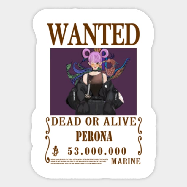 Perona One Piece Wanted - Perona One Piece - Sticker | TeePublic