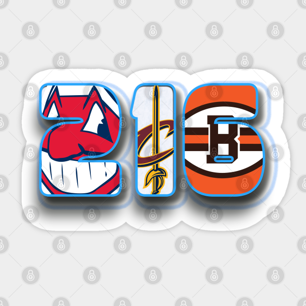 216 Area Code Cleveland City Sports - Cleveland - Sticker | TeePublic