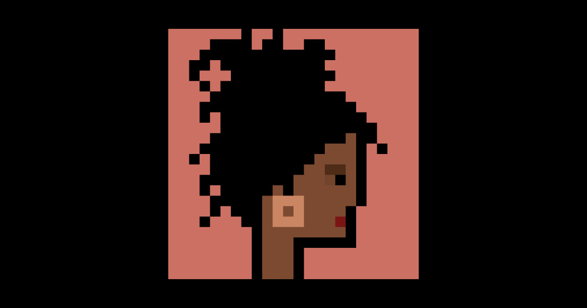 Pixel Art / Afro Woman Dreadlocks /ToolCrypto NFT #52 T-Shirt ...