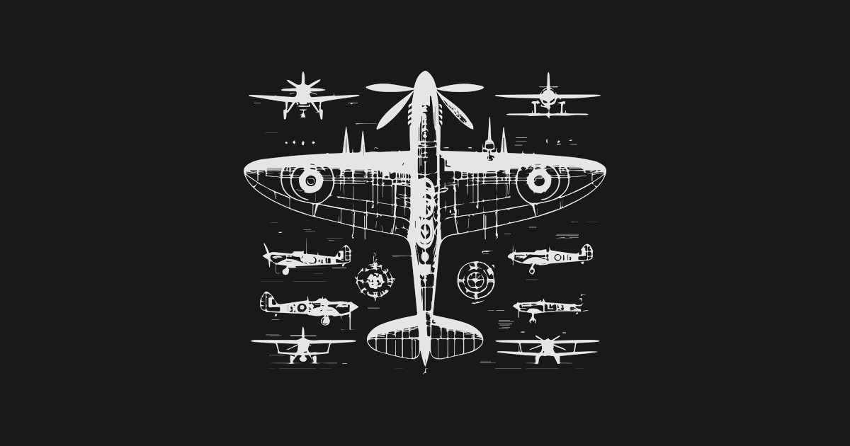 spitfire blueprints airplane design - Spitfire - T-Shirt | TeePublic
