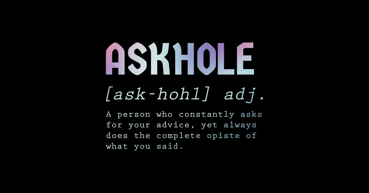 Askhole - retro gradient - Askhole - Sticker | TeePublic