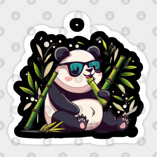 cute Panda Eating Bamboo Wear sanglasses - Cute Panda Eating Bamboo ...