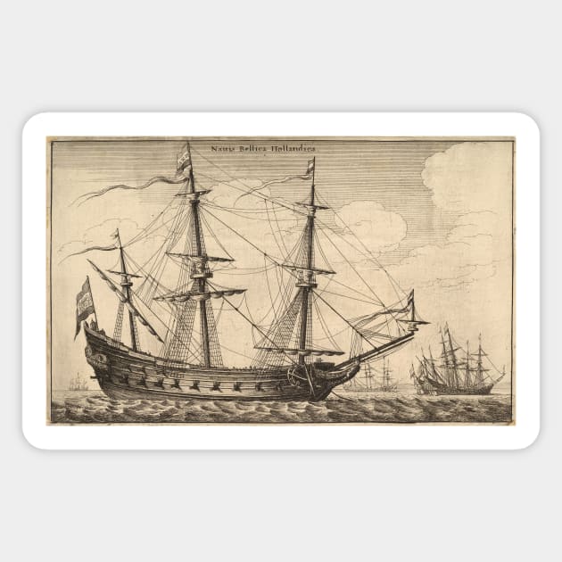 Vintage Dutch Warship - Warship - Sticker | TeePublic