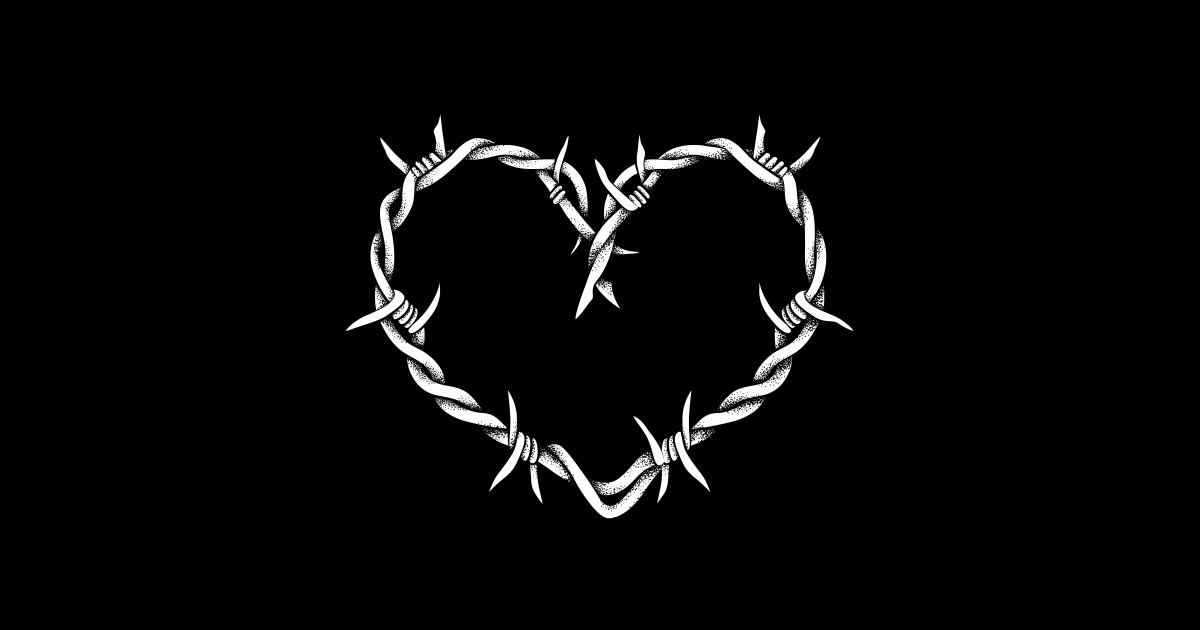 Heart shape of barbed wire - Heart - Sticker | TeePublic