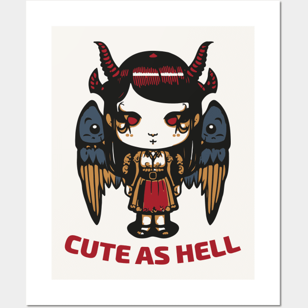 Cute as Hell Kawaii Demon Girl - Cute Demon - Posters and Art Prints ...