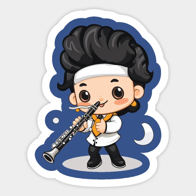 Cute Boy Playing Clarinet - Music Instrument - Sticker | TeePublic