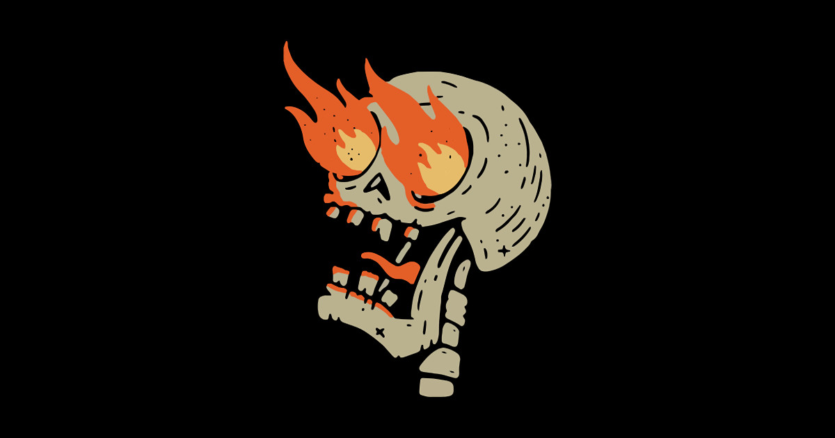 Fire Skeleton Memes Funny - Fire Skeleton Memes Funny - Sticker | TeePublic