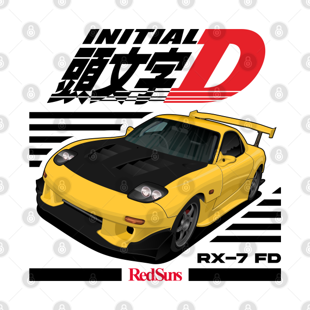 RX7 FD3S Initial D - Rx7 Fd3s Initial D - T-Shirt | TeePublic