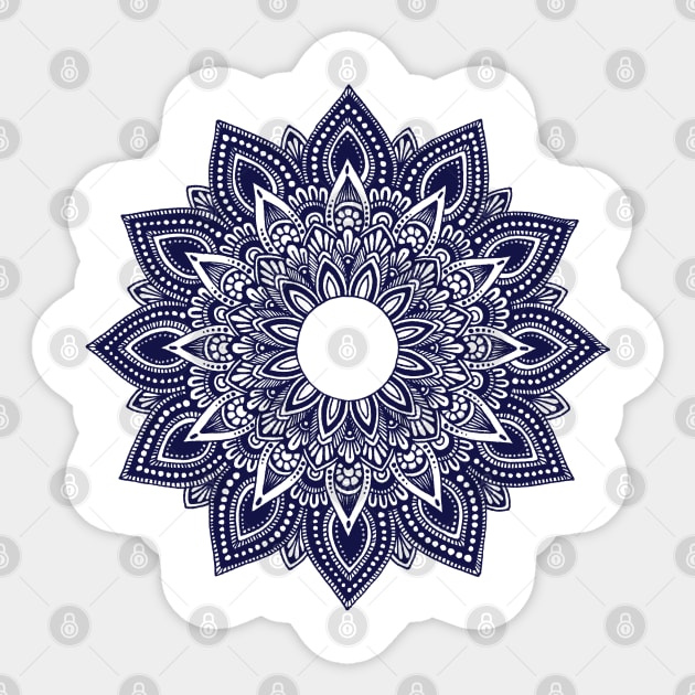 Mandala (navy blue) - Mandala - Sticker | TeePublic