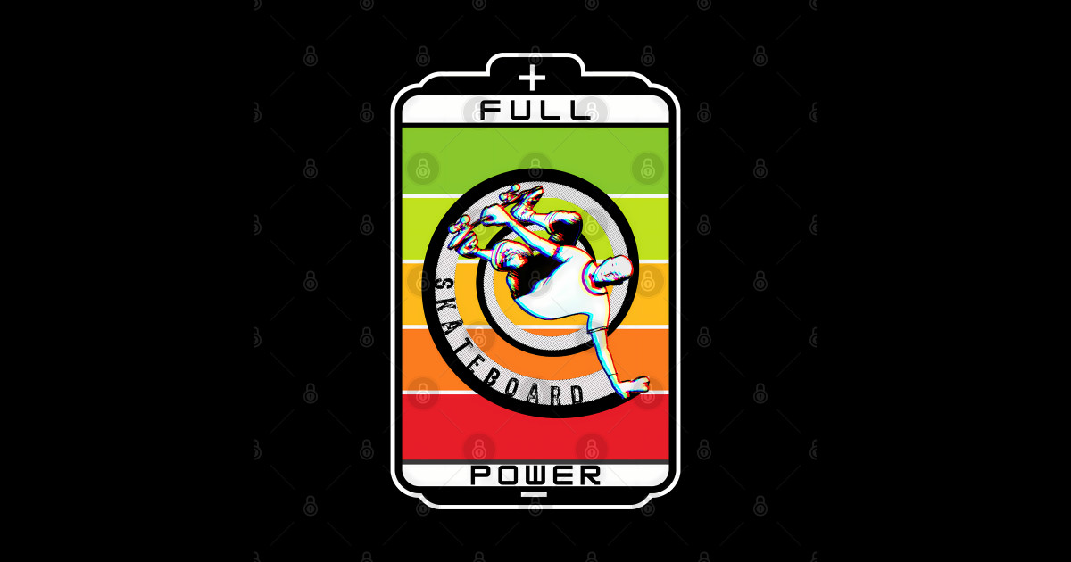 Skateboard Full Power - Skateboarding - Sticker | TeePublic