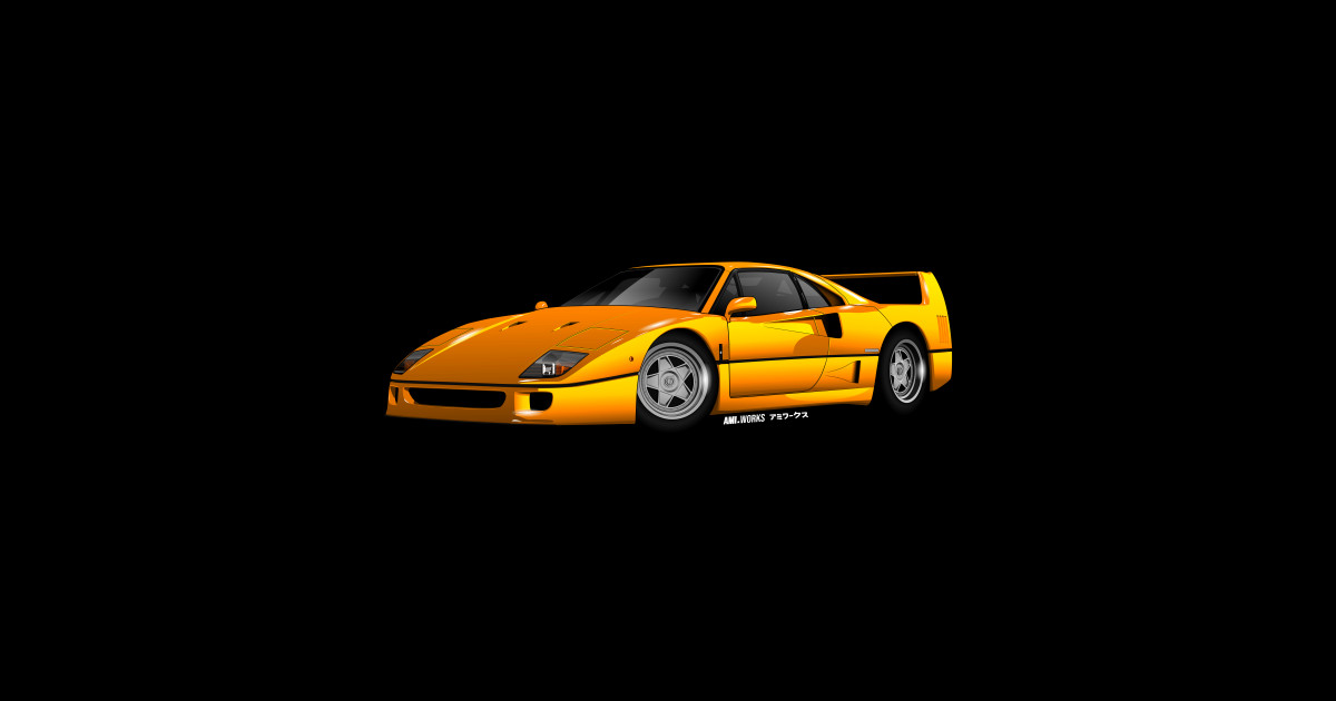 Ferrari F-40 F40 (yellow) - F40 - Posters and Art Prints | TeePublic