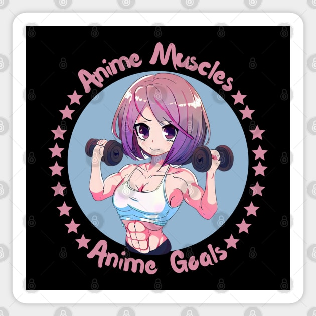 Gym girl Anime Body builder woman - Gym Girl - Sticker | TeePublic