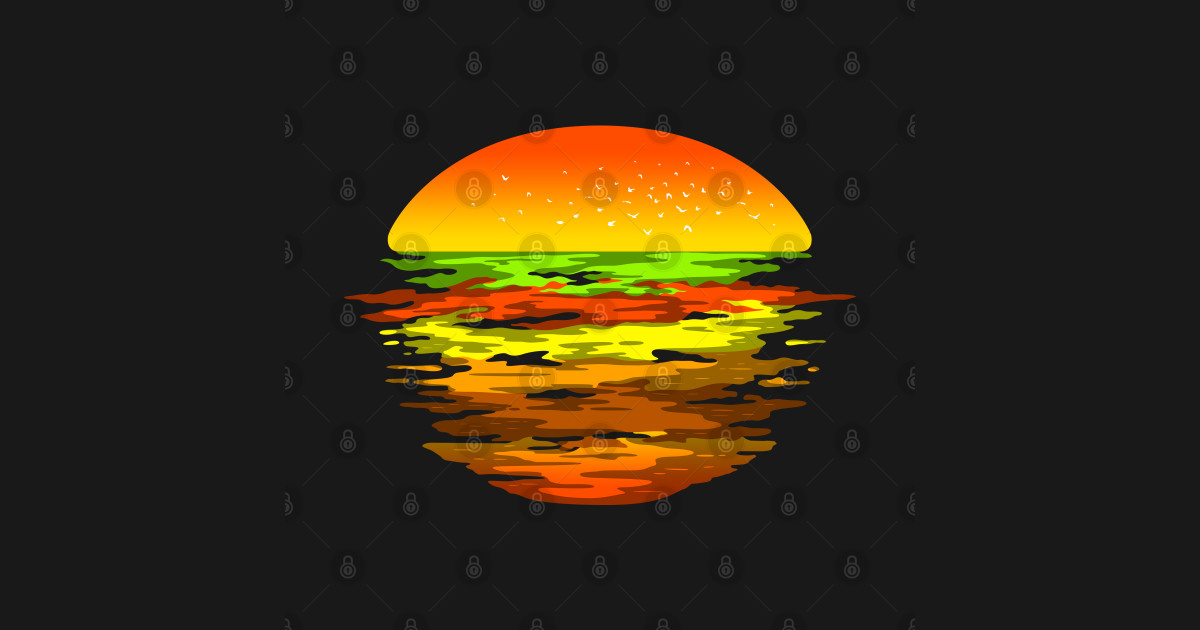 SUNSET BURGER - Junk Food - T-Shirt | TeePublic