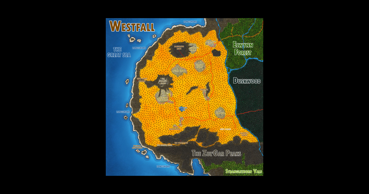 Map of Westfall - Map - Sticker | TeePublic