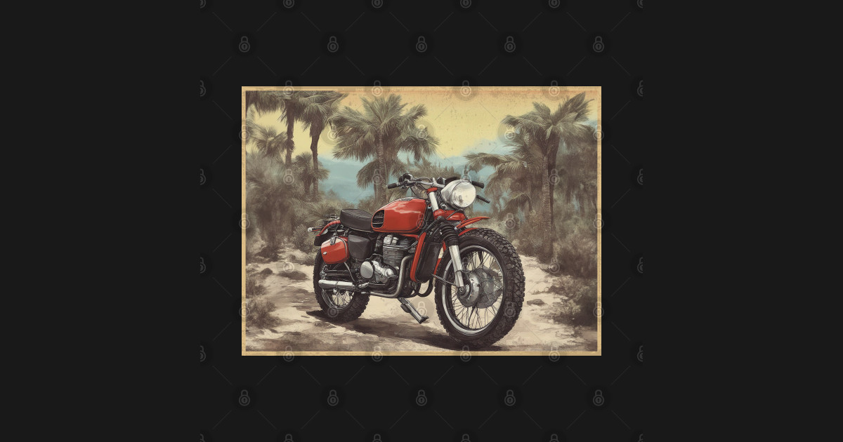 Vintage Cafe racer 50s vibe motorcycle - Scrambler Motorcycle - T-Shirt ...